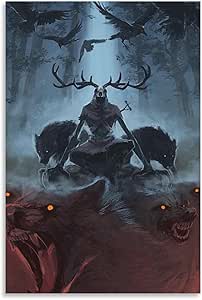 Amazon.com: Scary Wendigo Monster Poster 2 Canvas Poster Bedroom ...