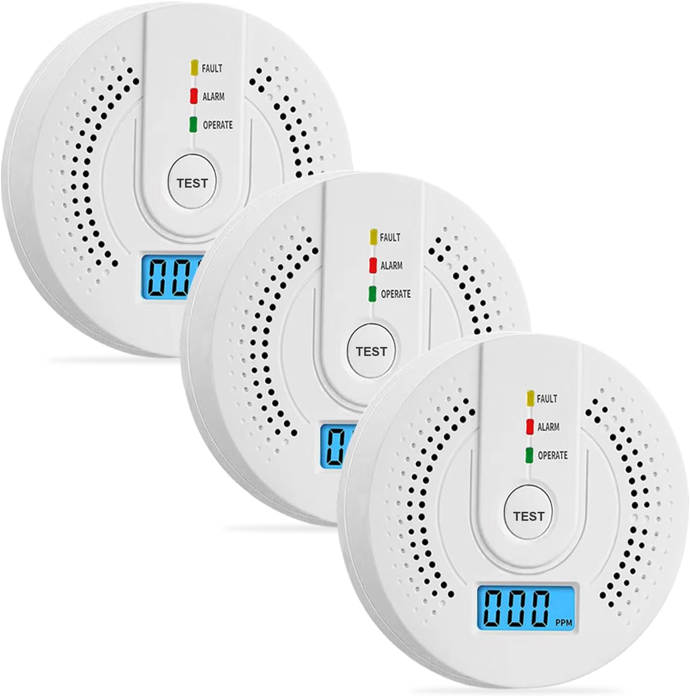 Amazon.com: ATEONY Carbon Monoxide Detector,CO Gas Monitor Alarm, AA ...