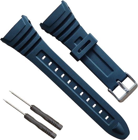 Amazon.com: Hijiawee 替換錶帶,適用於 Casio w-96h 男士,彈性黑色樹脂錶帶,適用於 W96 W-96H ...