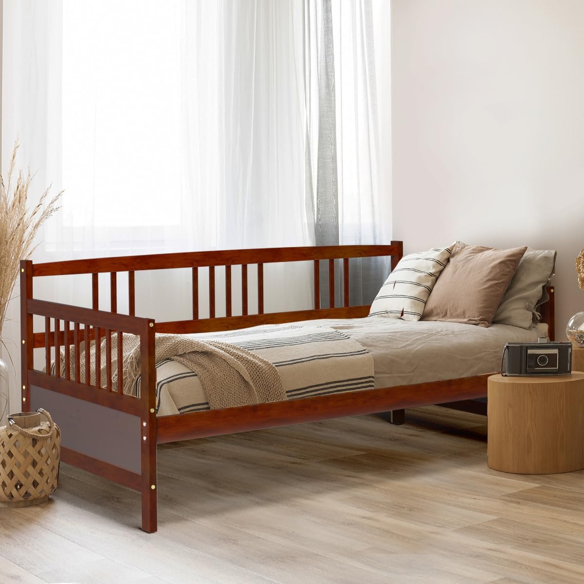 GORELAX Twin Daybed Frame, Wooden Sofa Bed Twin Size Day Bed Frame with ...