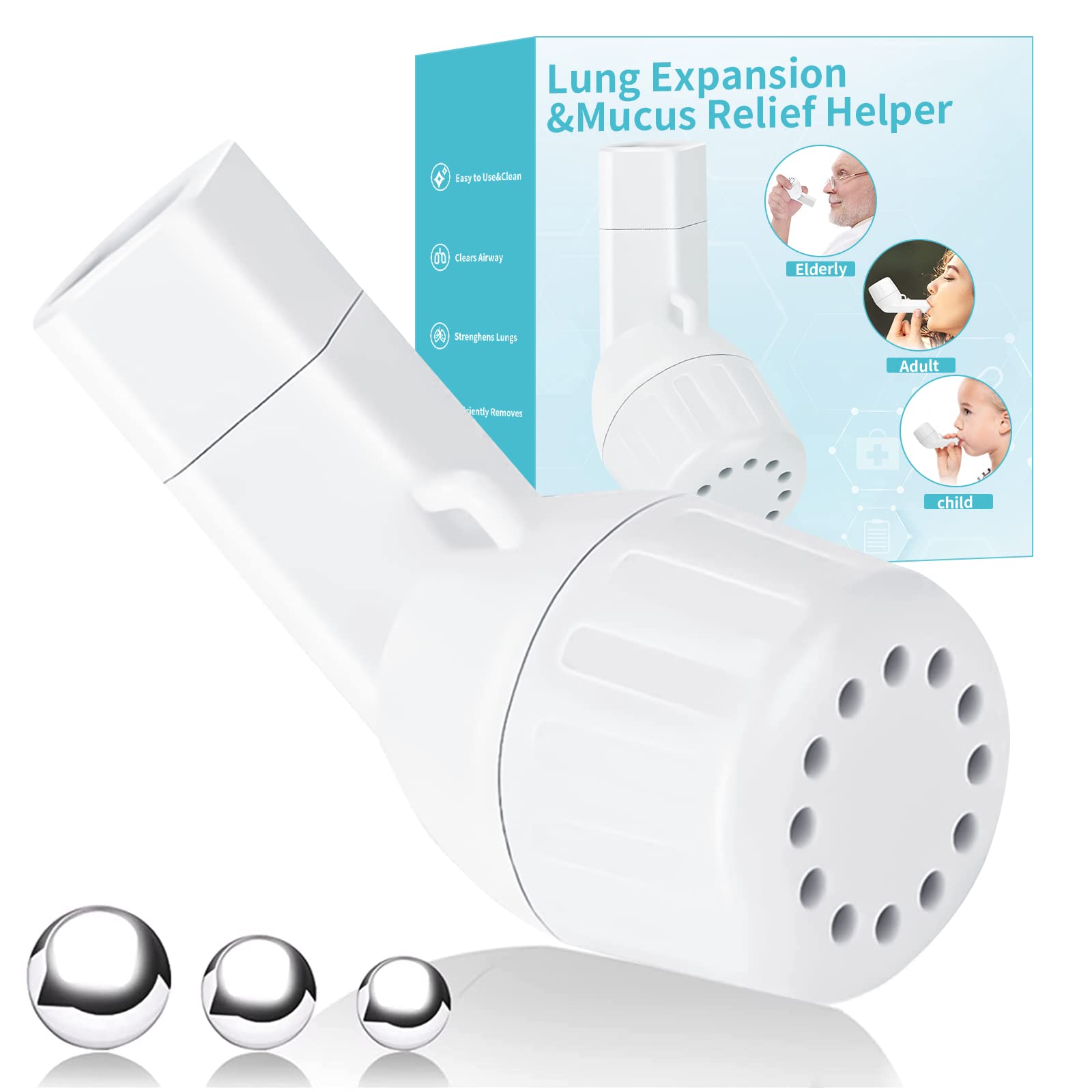 Buy Handheld Lung Expansion & Mucus Device, Built-in Stainless Steel ...