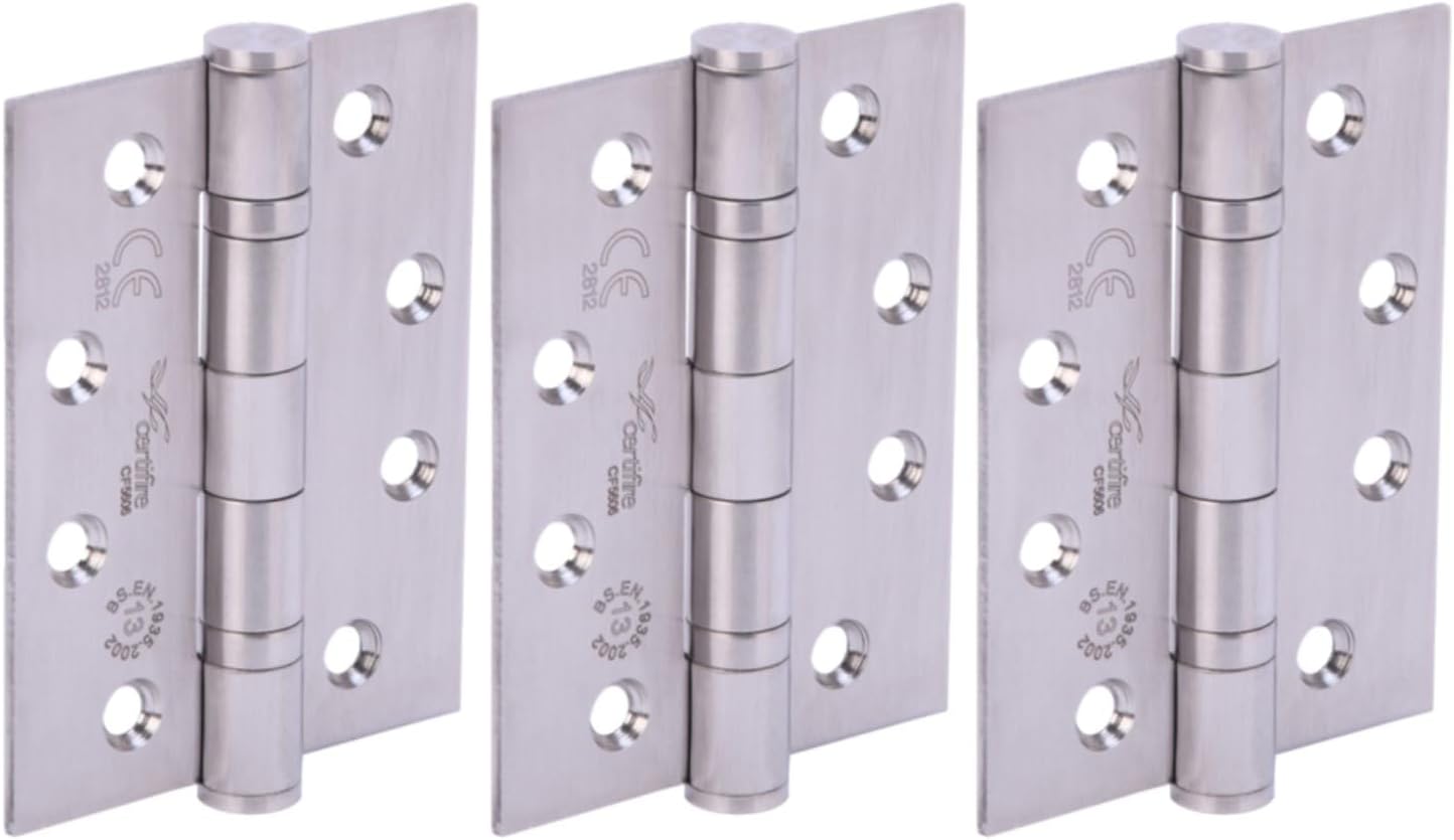 HANDLEZONE® Fire Door Hinges 3 Pairs 102mm / 4 inch Ball Bearing, Grade ...