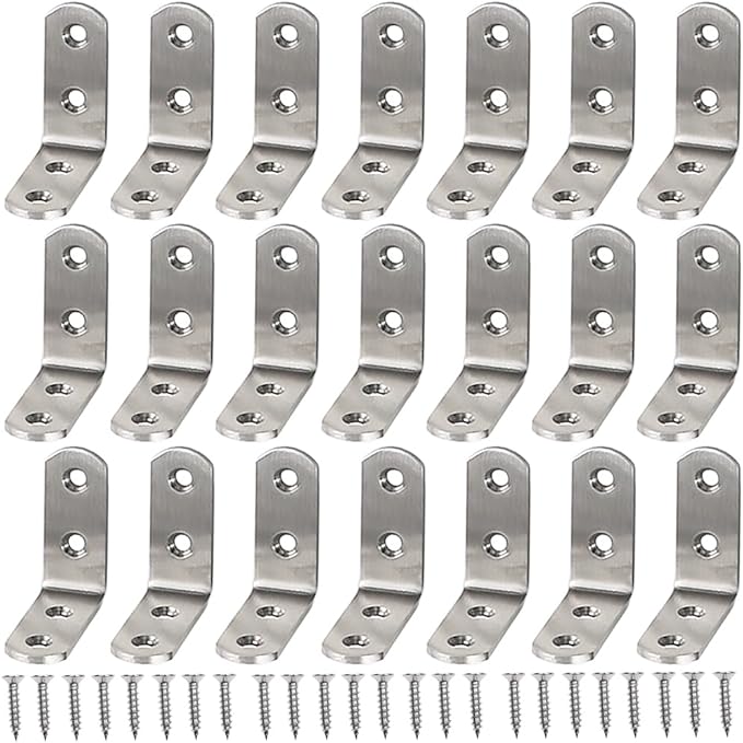 Amazon.com: 20Pcs L Bracket Corner Brace, Stainless Steel Corner ...
