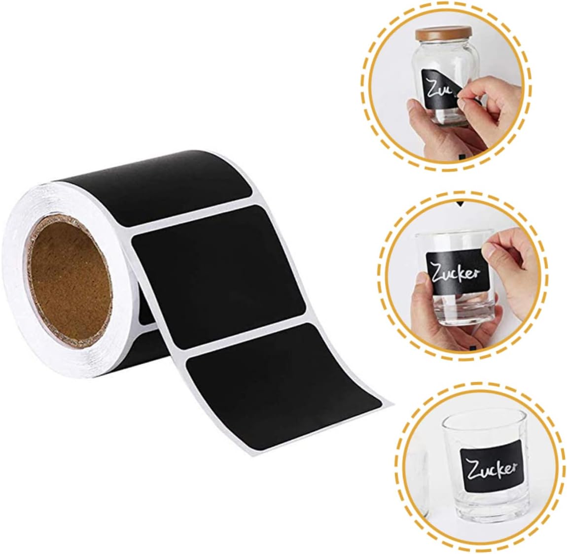 VILLCASE 900 pcs Chalkboard Label Stickers Black Label Chalkboard ...