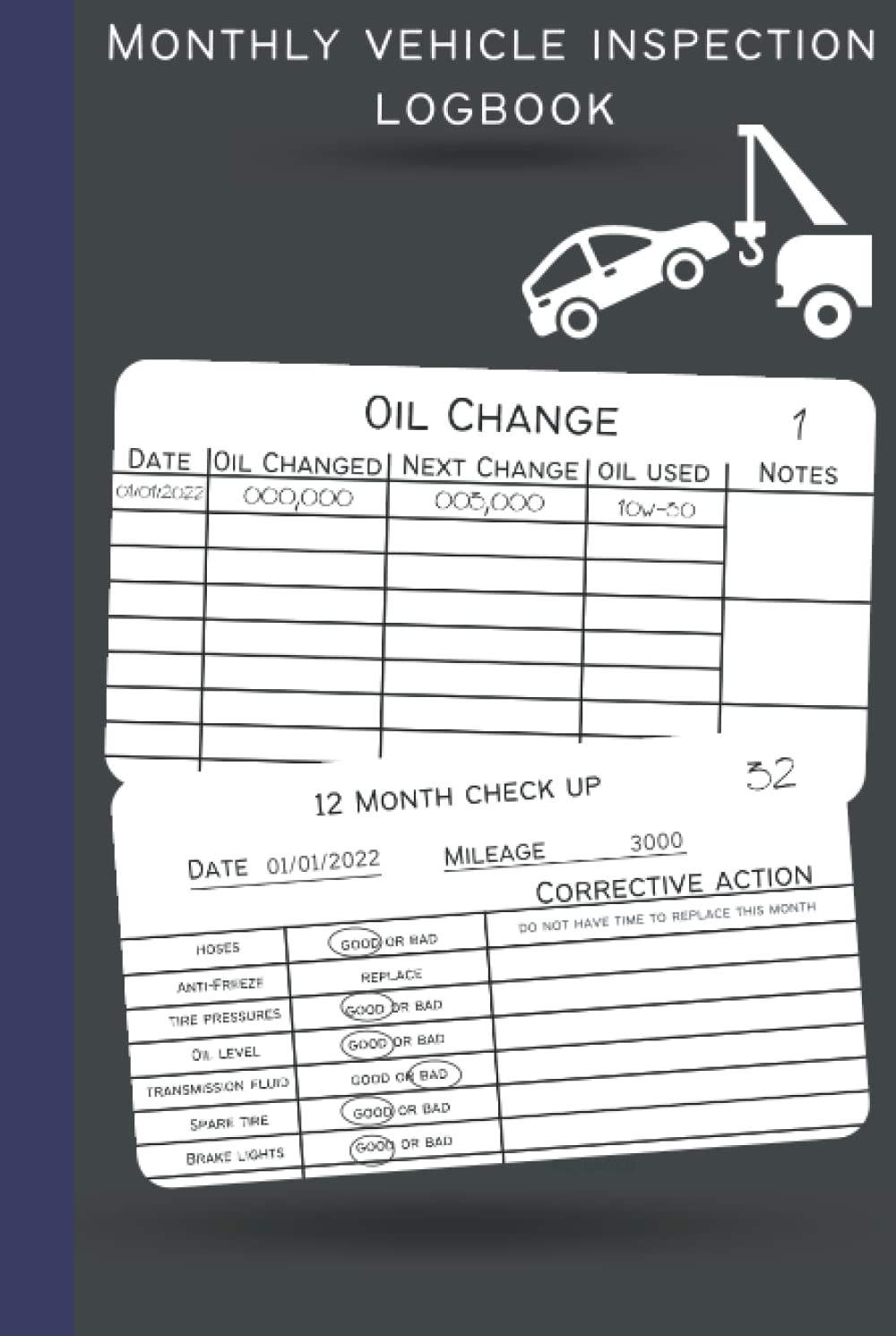 Month to Month Vehicle Inspection Log book: Smith, Curtis ...
