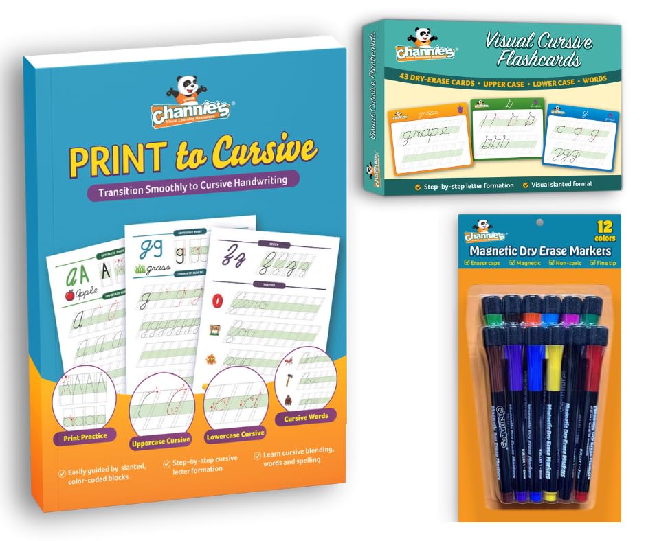 Snapklik.com : DRY ERASE KIT: Dry Erase Visual Cursive Flash Cards ...