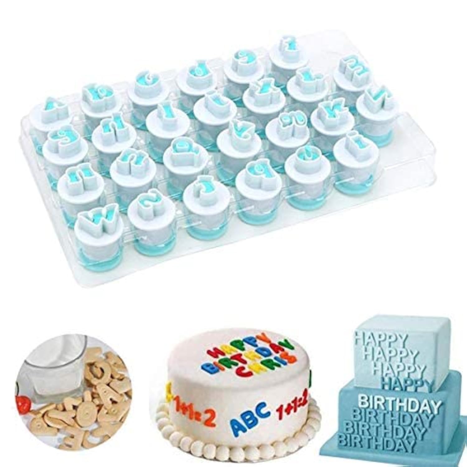 Techson 26 PCS Capital Letter Cookies Cutter, Mini Plastic Alphabet ...