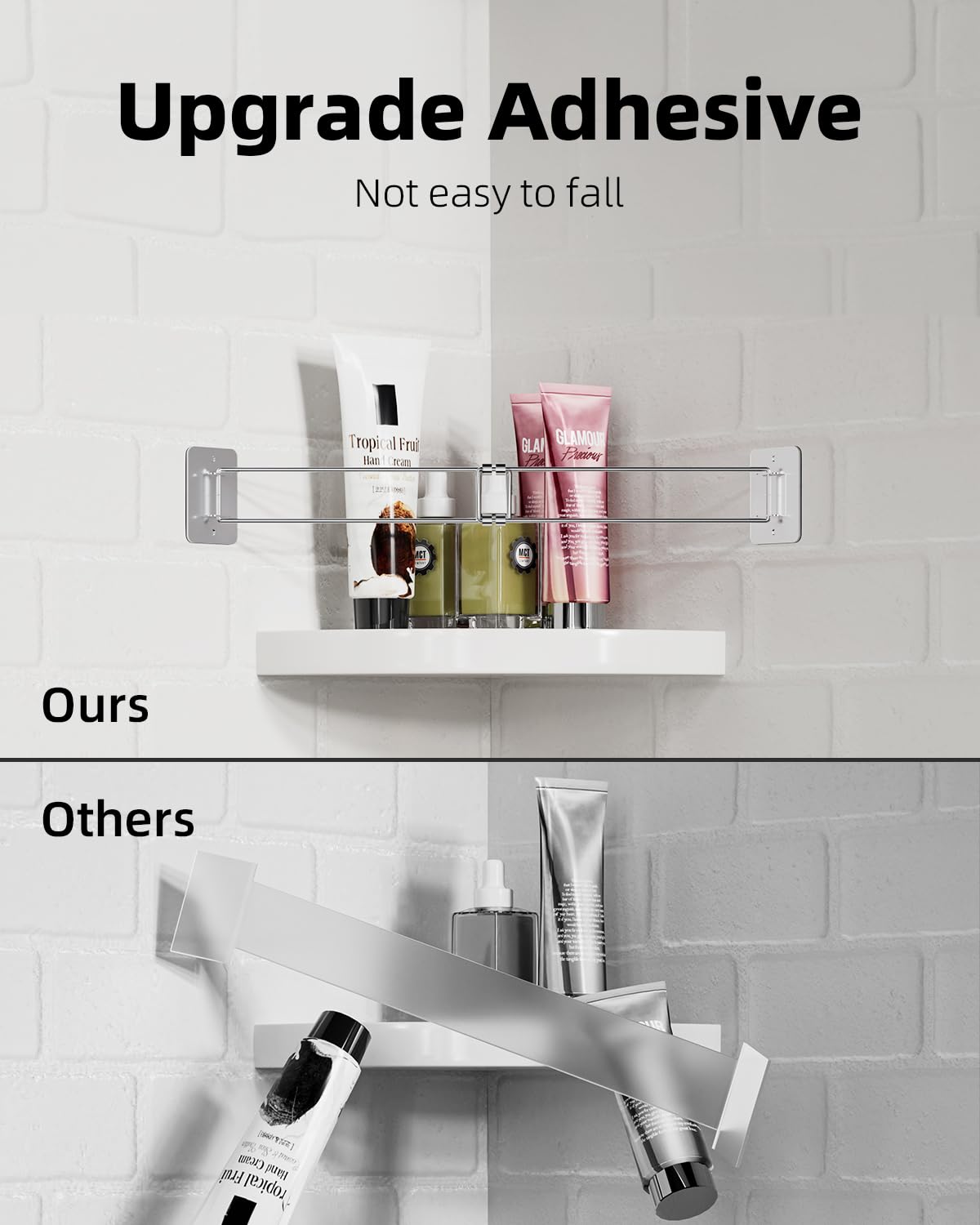 Snapklik.com : FOCSPROD RV Shower Corner Storage Bar, 7.9-13.7 Inches ...