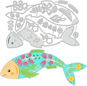 Amazon.com : BENECREAT Fish Cutting Dies, Fish Flower Embossing ...