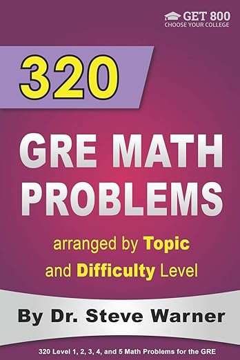 320 GRE Math Problems arranged by Topic and Difficulty Level: 160 GRE Questions with Solutions ...