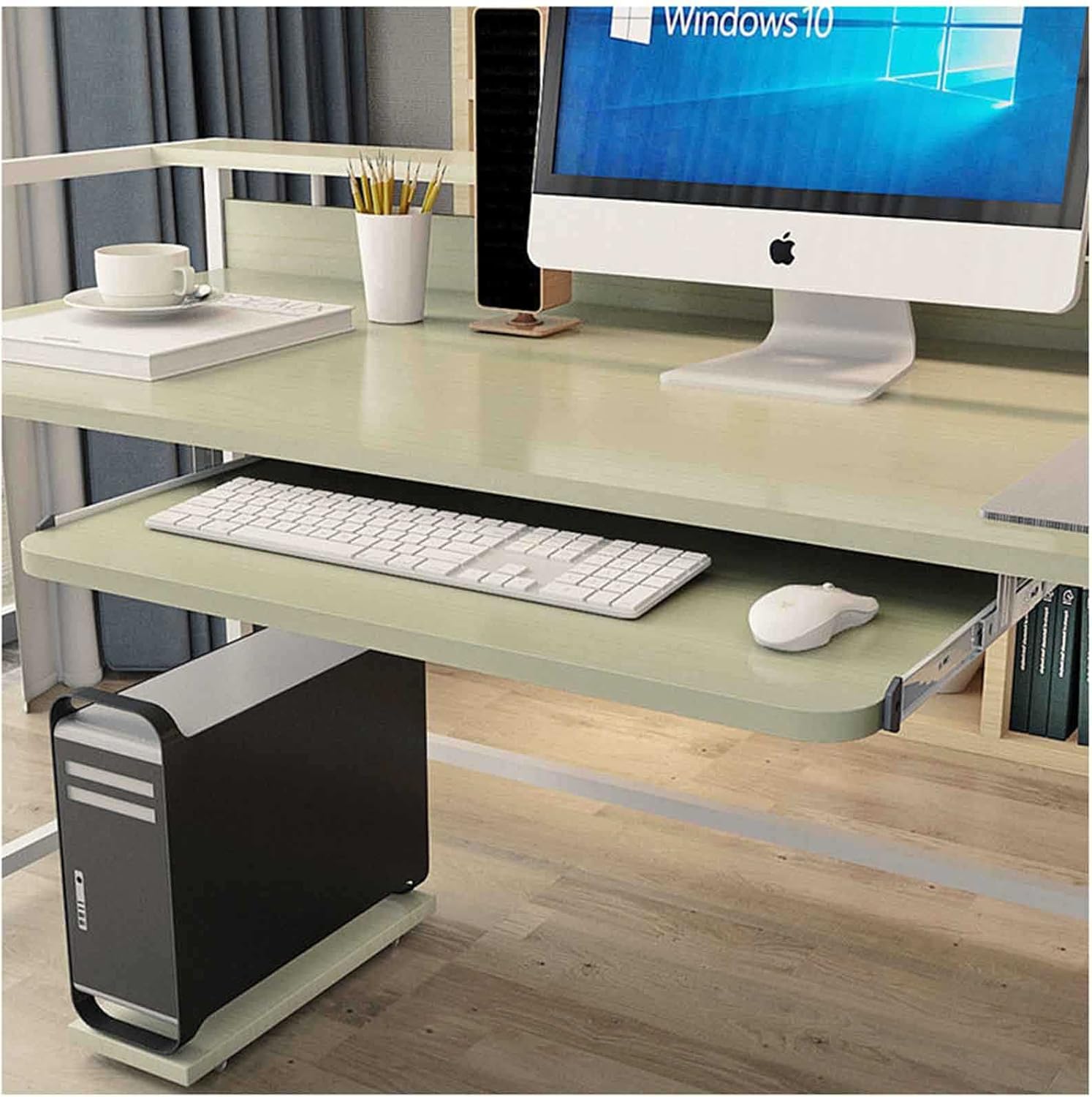 Sliding keyboard support, wooden desk extender keyboard tray, keyboard ...