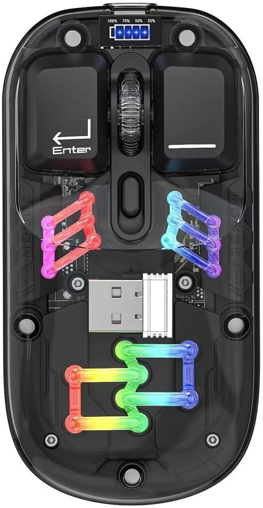 Amazon.com: Transparent Wireless Mouse Tri-mode 2.4GHz/BT5.0 Bluetooth ...