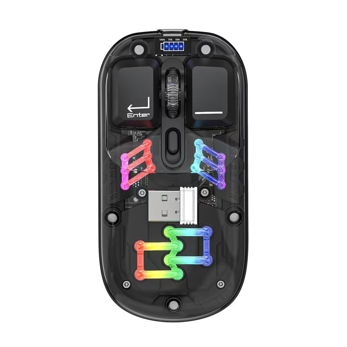 Amazon.com: Transparent Wireless Mouse Tri-mode 2.4GHz/BT5.0 Bluetooth ...