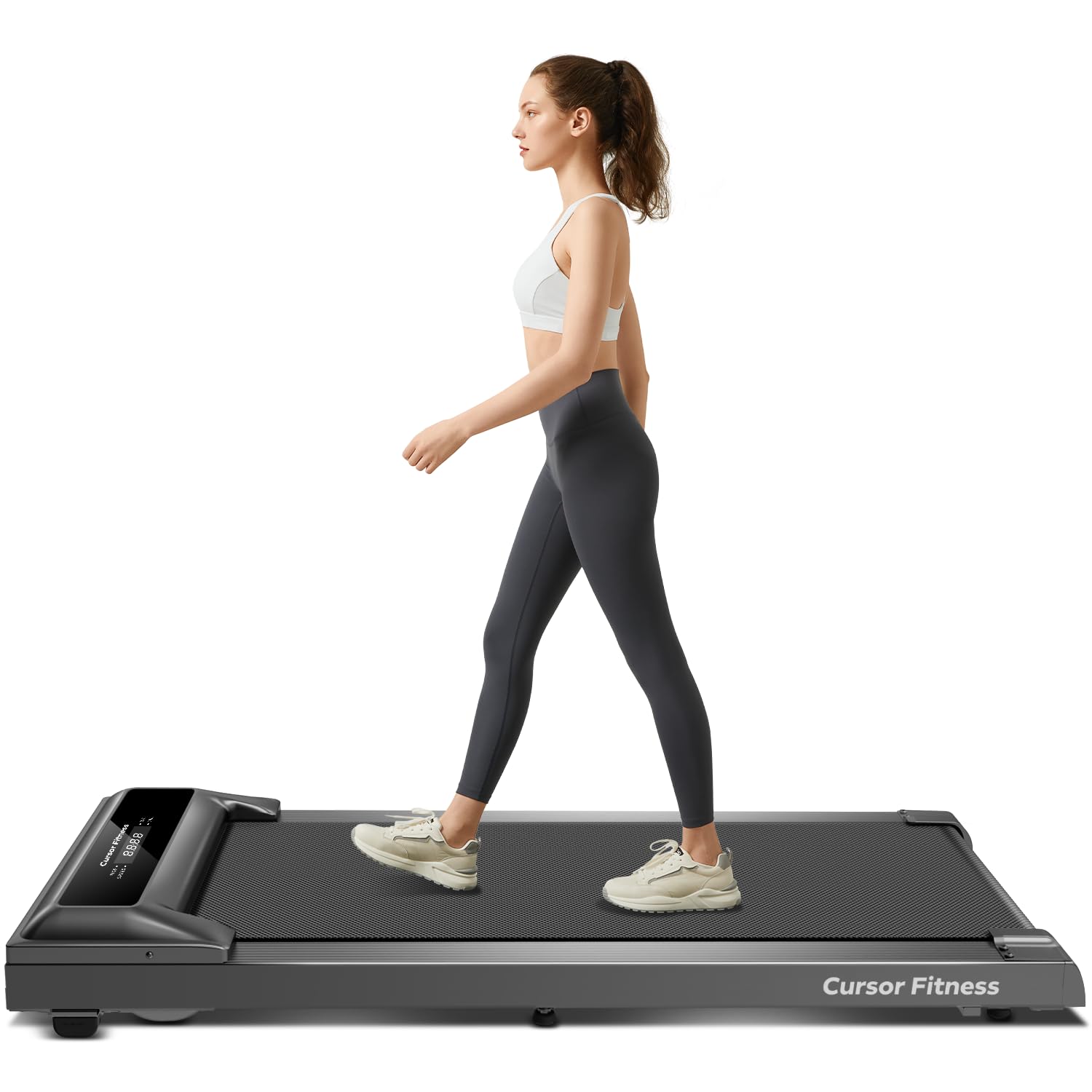 CURSOR FITNESS Under Desk Treadmill, 2 in 1 Walking Pad, 2.5 HP Quiet ...