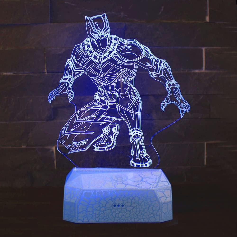 Amazon.com: Superhero Toy Kids Night Light，Black Panther Night Light ...