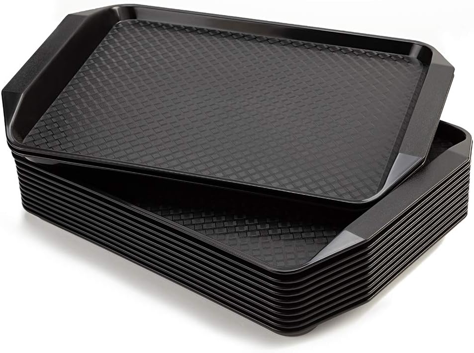 Amazon.com | Eslite Plastic Fast Food Serving Tray,16.95 by 11.82-Inch ...