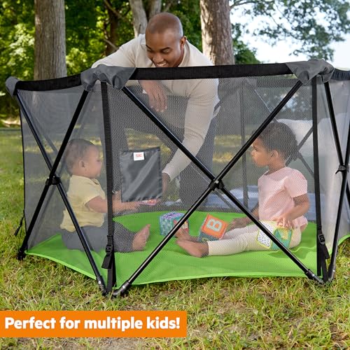 Bright Starts Pop ‘N Play Indoor/Outdoor Playard, Portable Playpen for ...