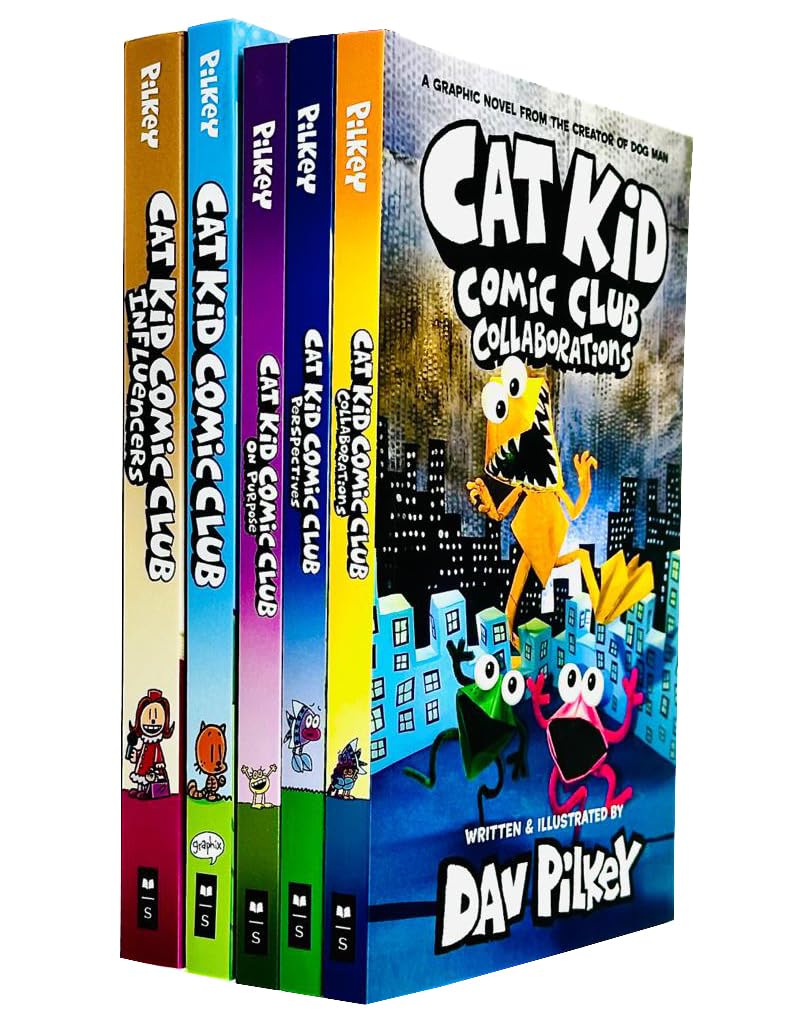 Cat Kid Comic Club Series Collection 5 Books Set By Dav Pilkey (Cat Kid ...