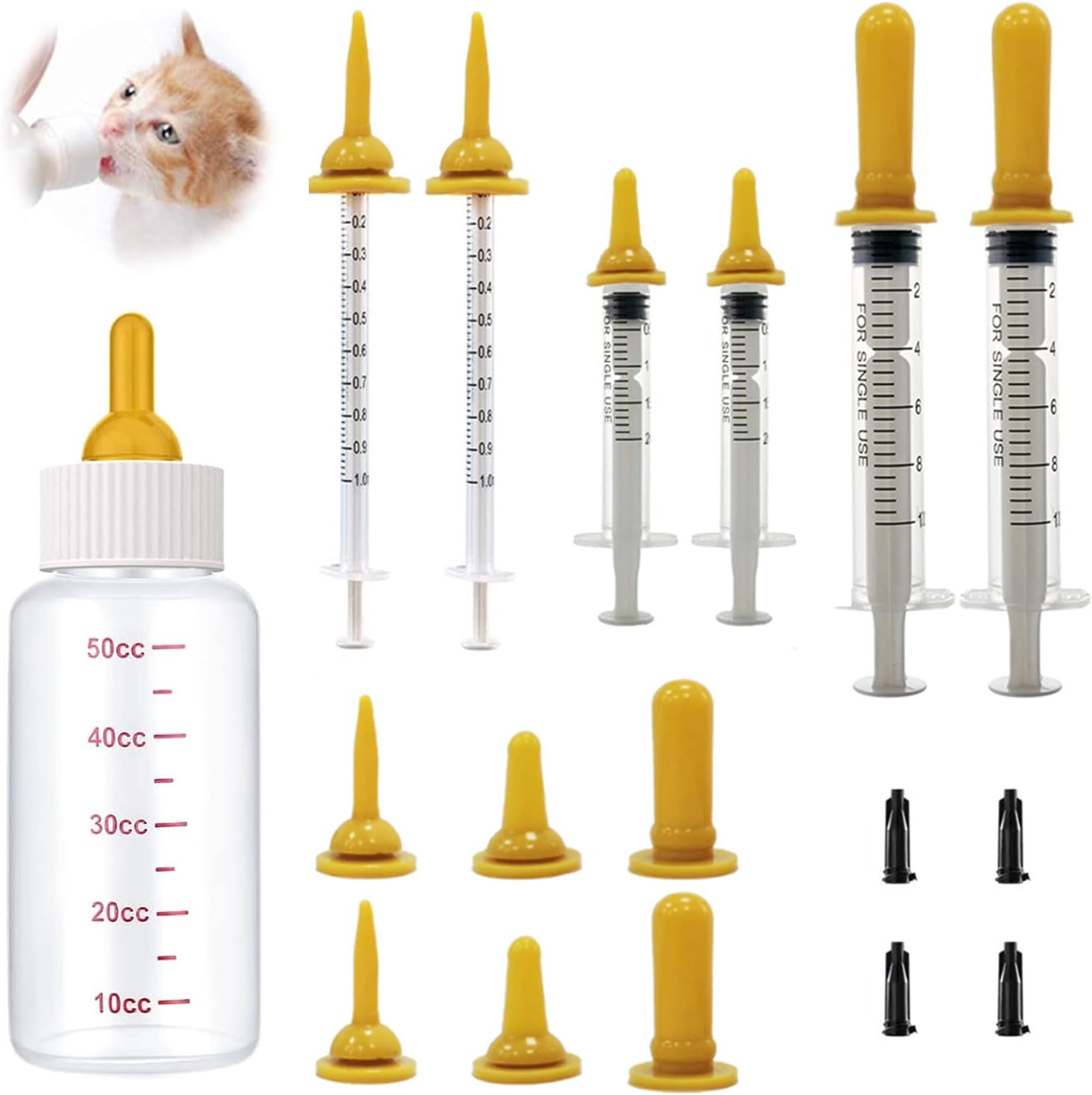 Kitten Bottle,Puppy Syringe Feeder,Pet Feeding Bottle with Nipple ...