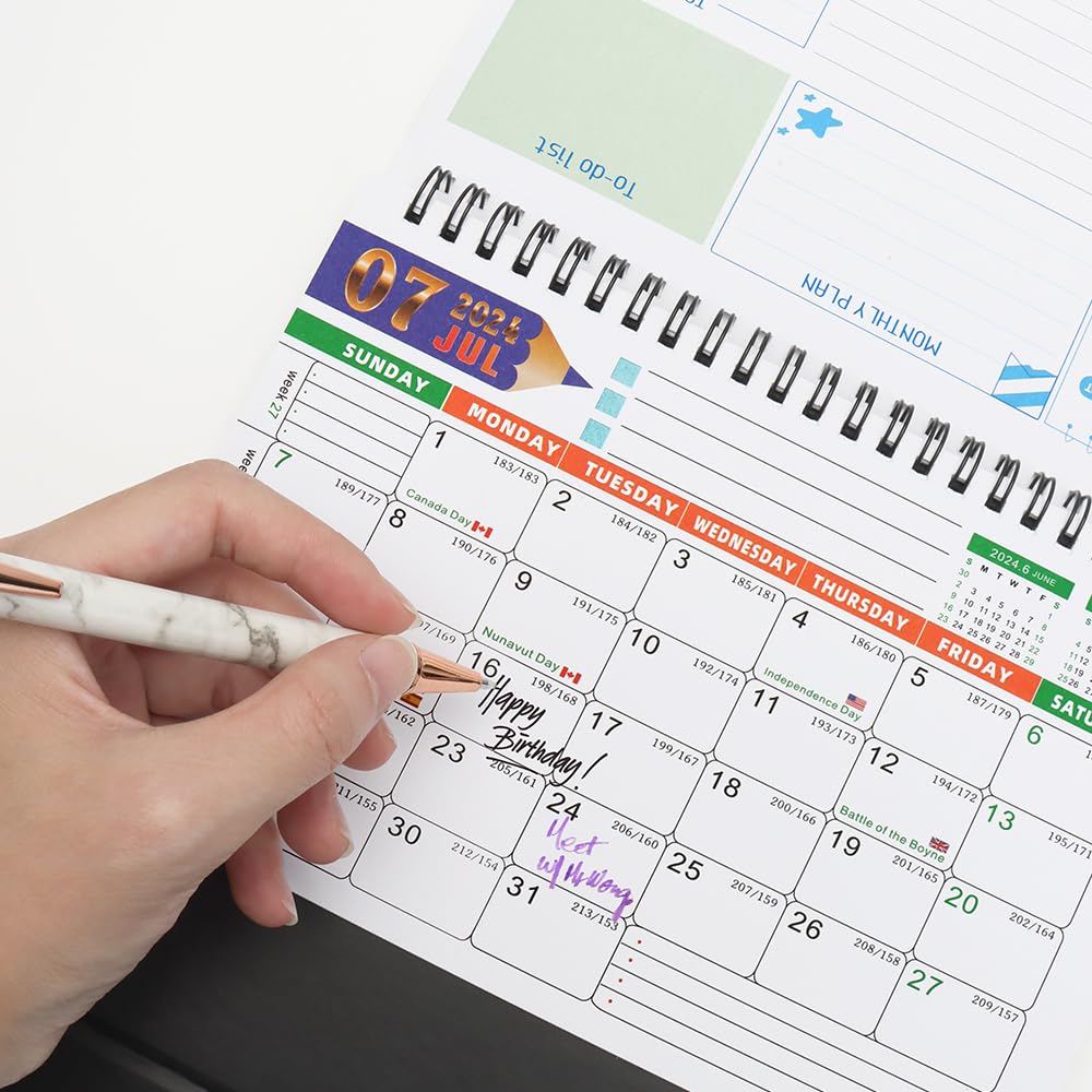 Snapklik.com : 2024 Desk Calendar Standing Flip Black Foldable Stand Up ...