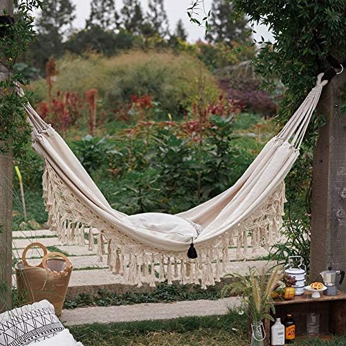 Amazon.com : XIANSOAR Bohemian-Style Handmade Cotton Double Hammock ...
