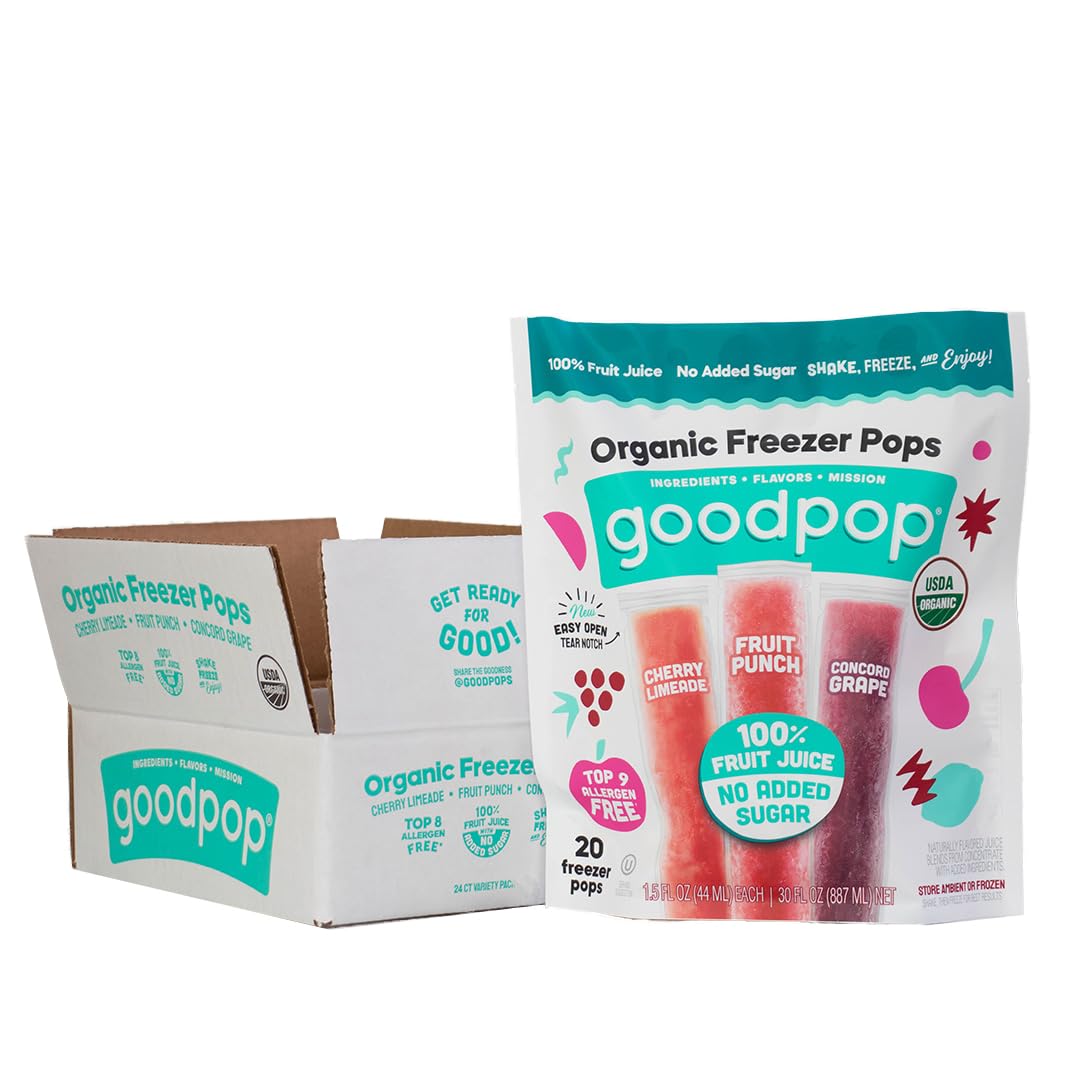 Amazon.com: GoodPop Organic Freezer Pops - Cherry Limeaide, Fruit Punch ...