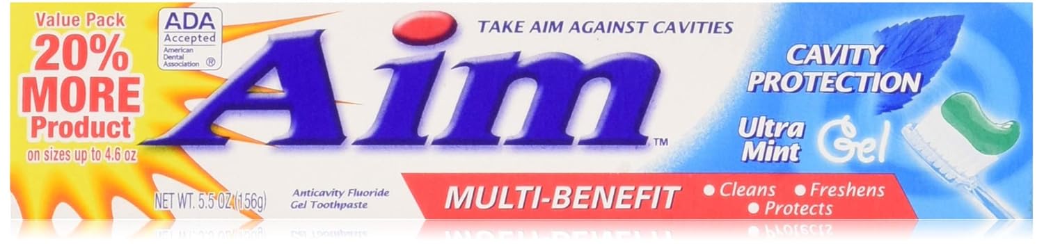 Amazon.com : AIM TOOTHPASTE CAVITY PROTECTION 5.5 OZ (156g) Packs of 5 ...