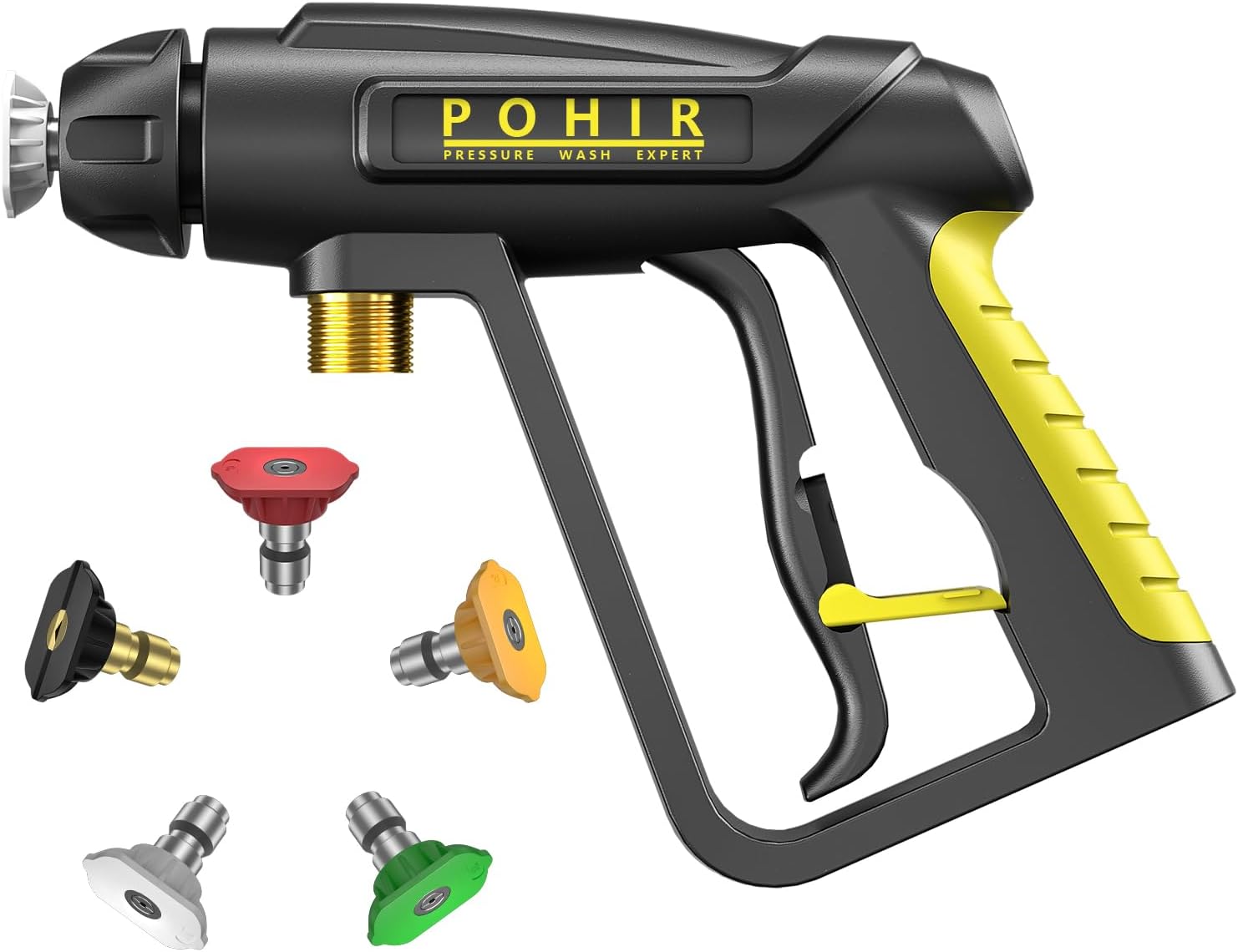 Amazon.com: POHIR Pressure Washer Gun 5000 PSI Max Pressure Washer Short Gun with 5 Color Quick ...