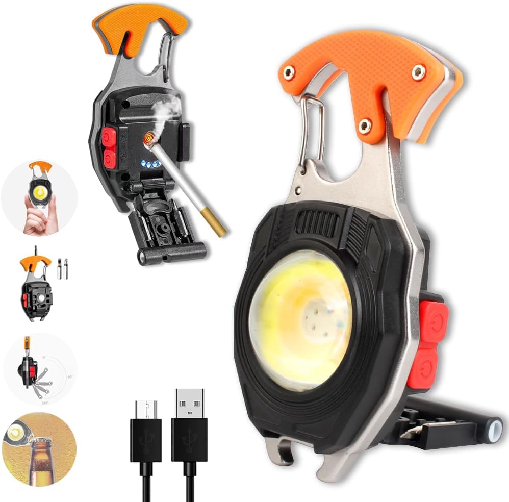 Mini Linterna Led Llavero,JESWO Linterna led COB recargable de Llavero ...