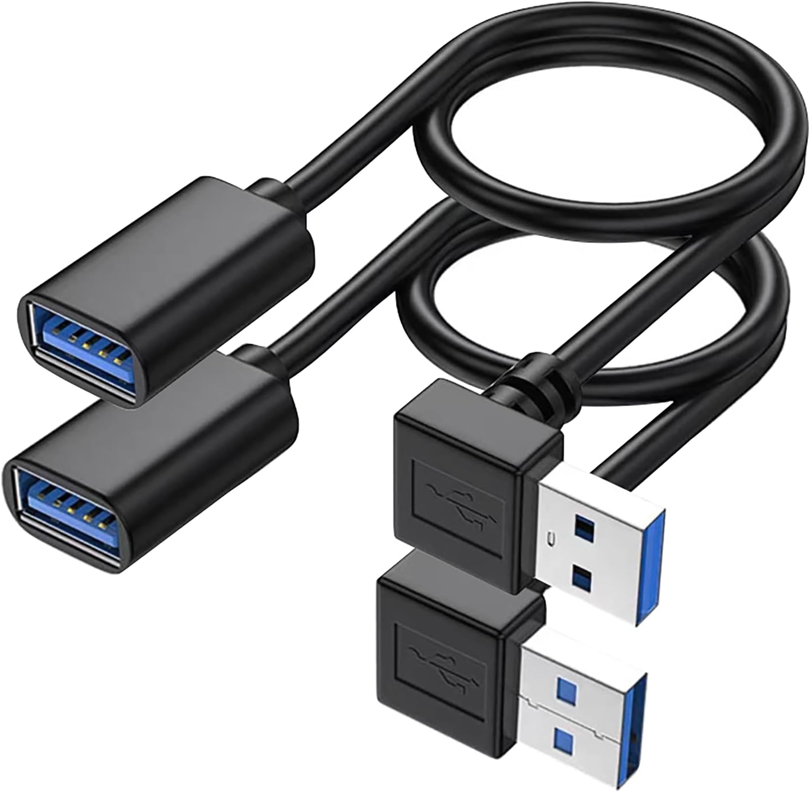 tunghey 2Pack SuperSpeed USB 3.0 Male to Female Extension Cable 90 ...