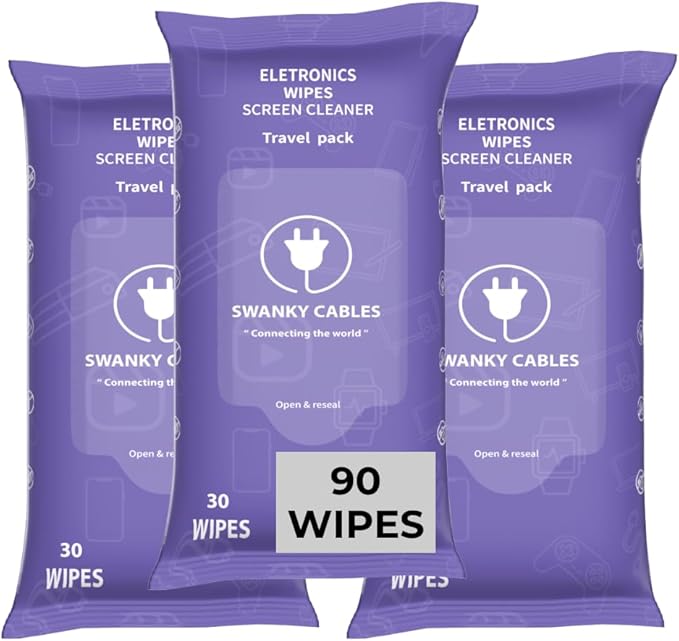 Amazon.com: Swanky Cables Screen Cleaner Wipes: Electronic Wipes for ...