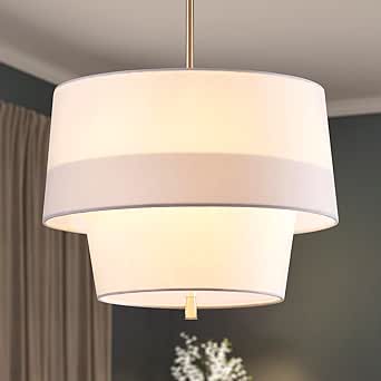 Saint Mossi 2-Tier Drum Chandelier for Dining Room, 4-Light Modern ...