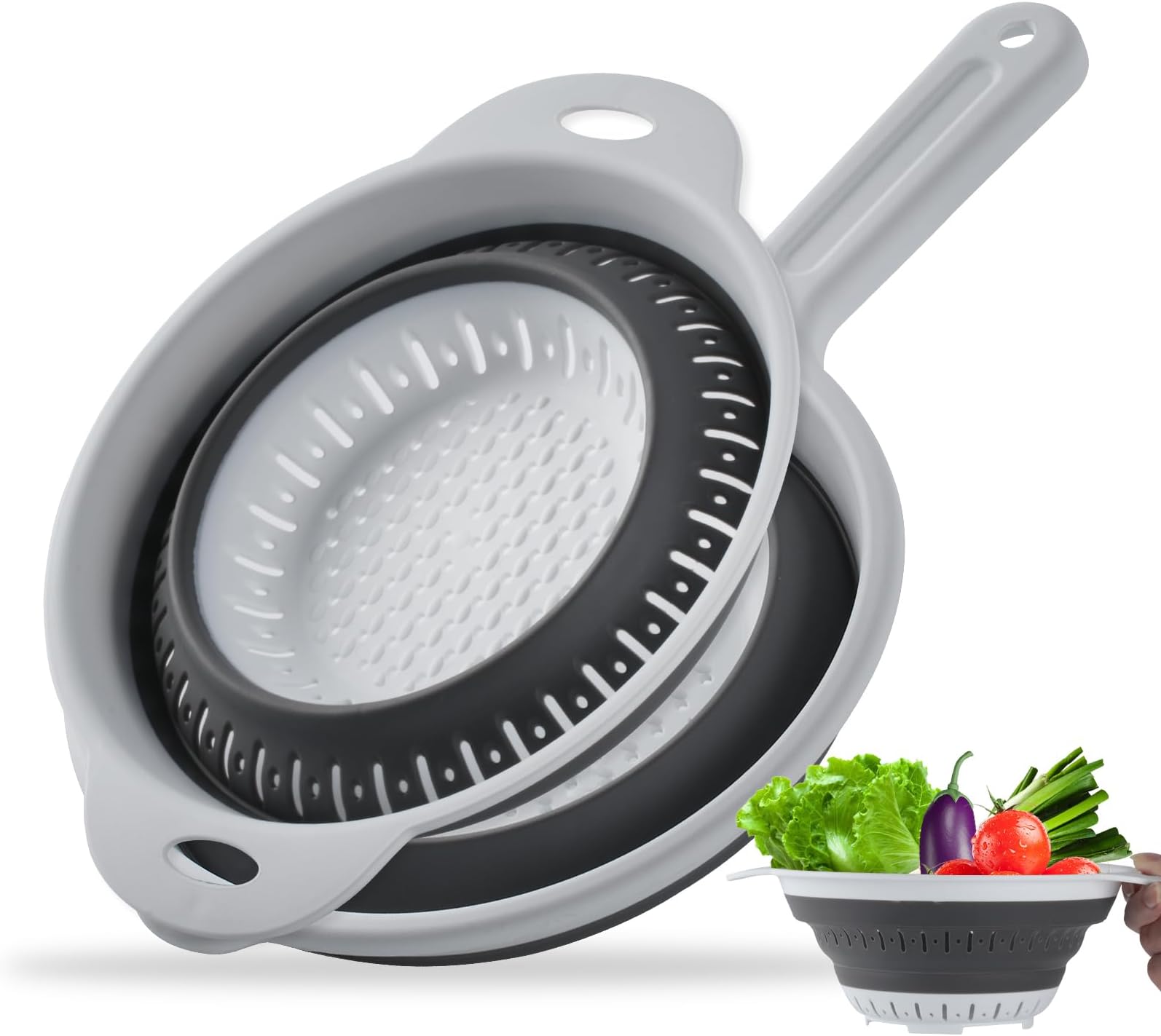 Creative Kitchen 3390 Colander, Plastic, Grey, White : Amazon.co.uk ...