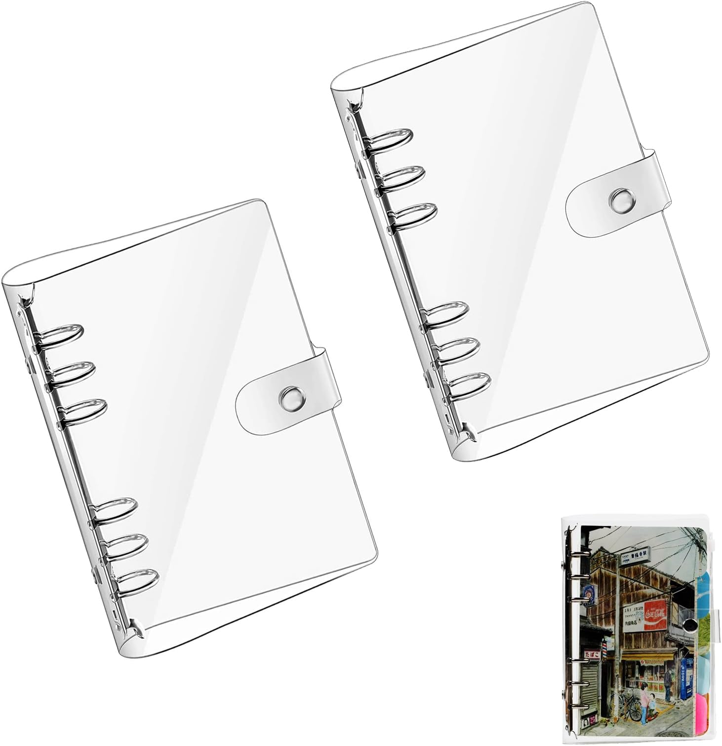 A5 Ringbuch Ordner 2 Stück Transparente Ringmappe aus PVC ...