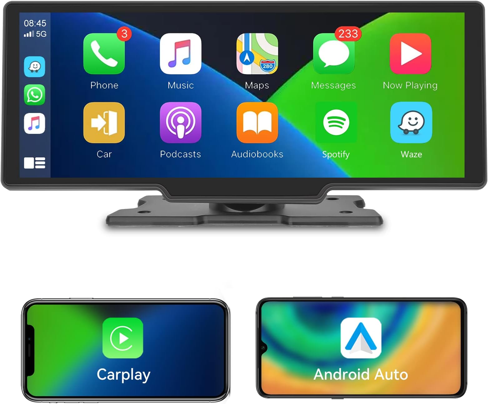 Rimoody Wireless Carplay Android Auto Tragbares Autoradio, 7 Zoll IPS ...