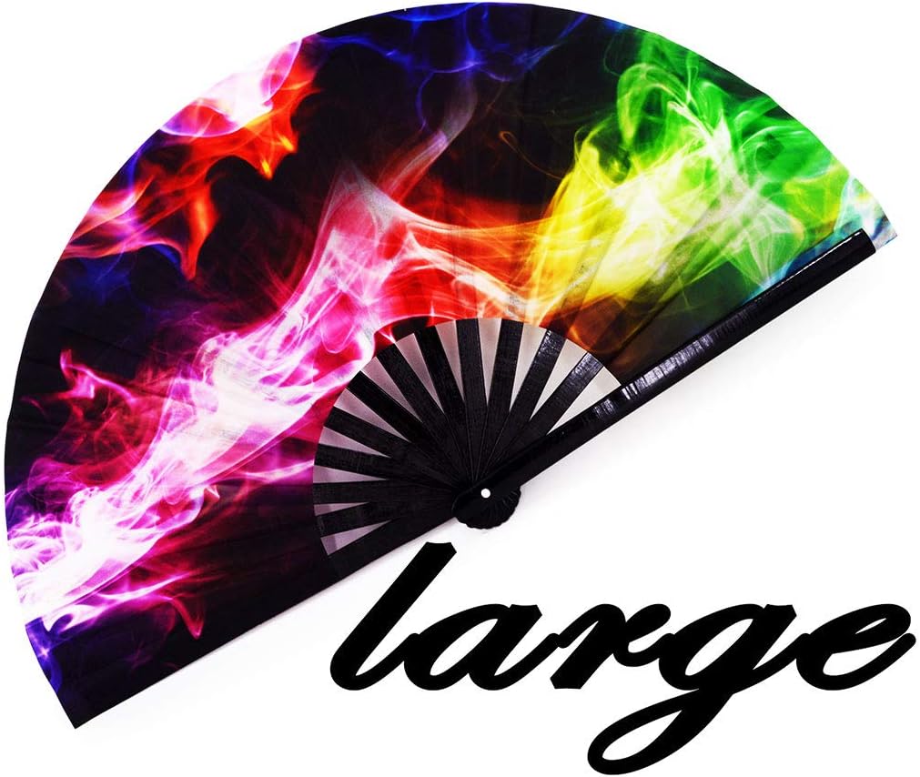 Amazon.com: meifan Large Folding Fans Rave Fans Clack Fans Festival Fan ...