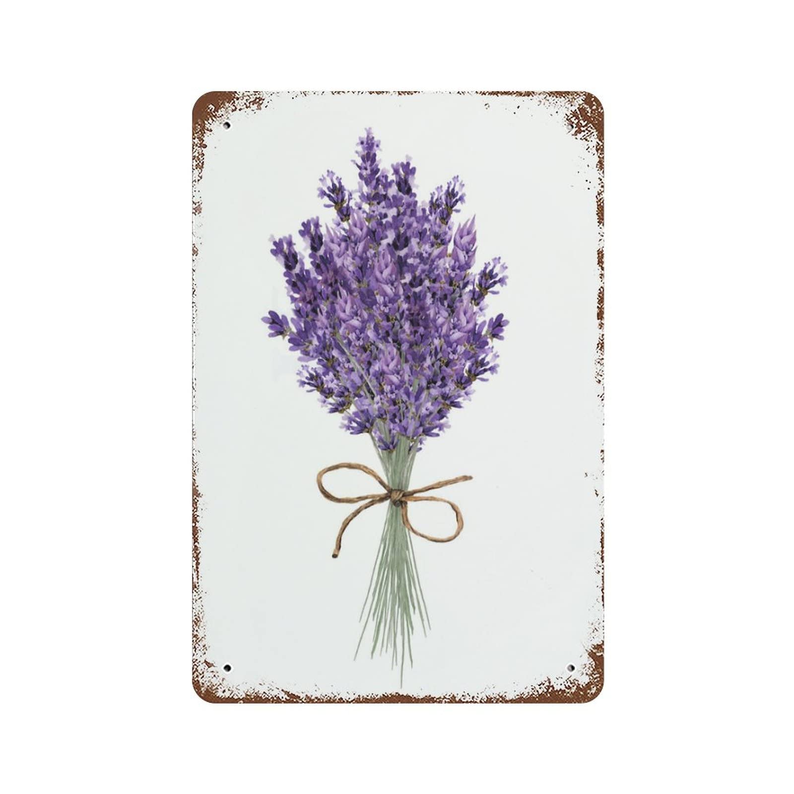 Amazon.com: Habilboi Retro Purple Lavender Flower ArtLavender Decor ...