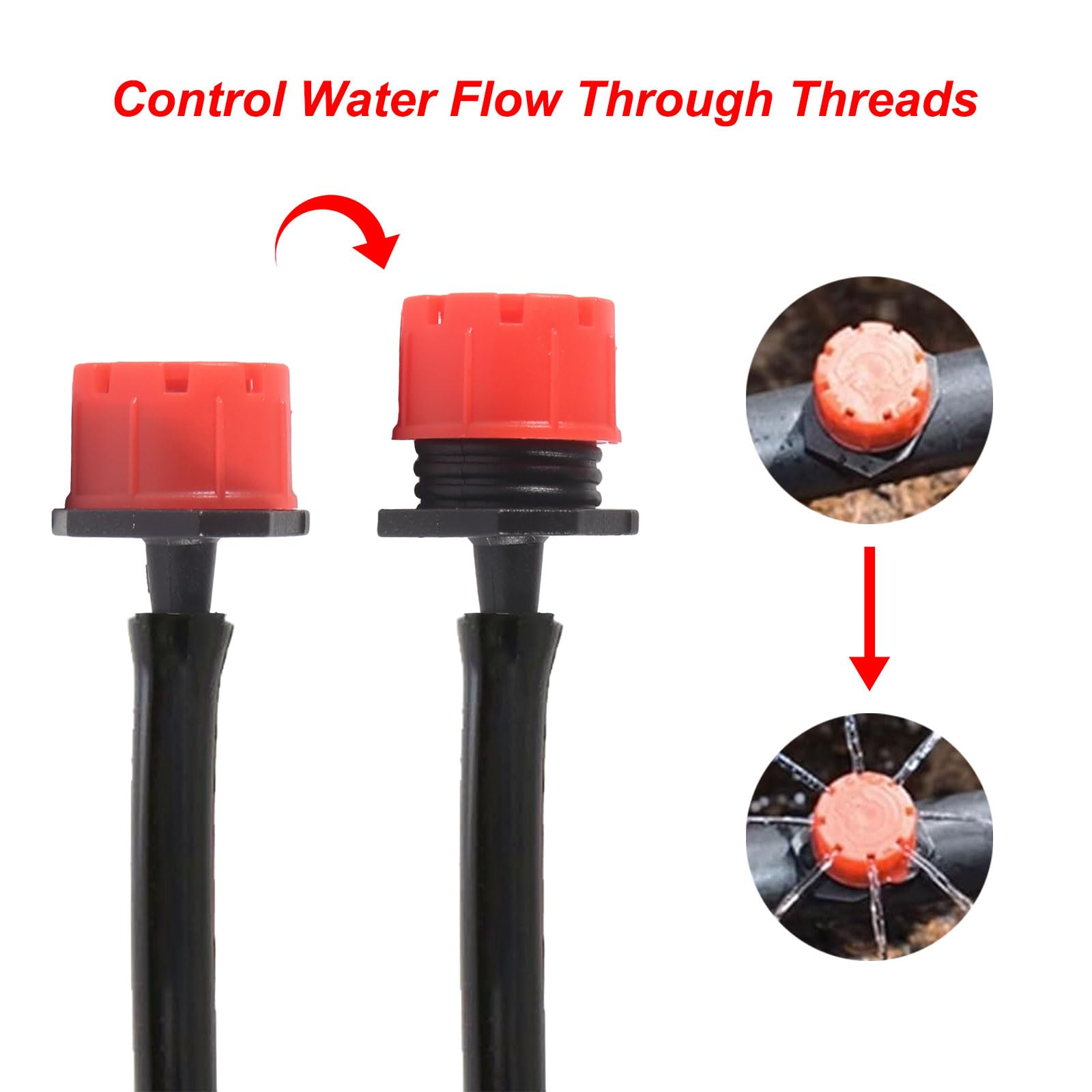 Snapklik.com : 100pcs Drip Irrigation Fittings 360 Degree Adjustable ...