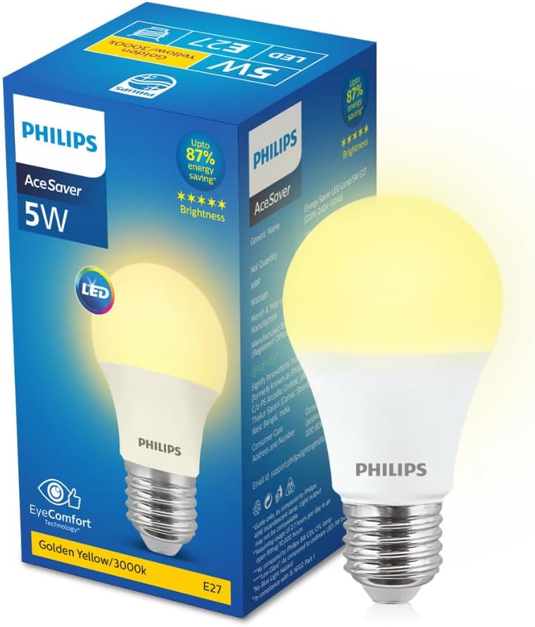 PHILIPS Acesaver 5w E27, Warm White, Pack of 1 : Amazon.in