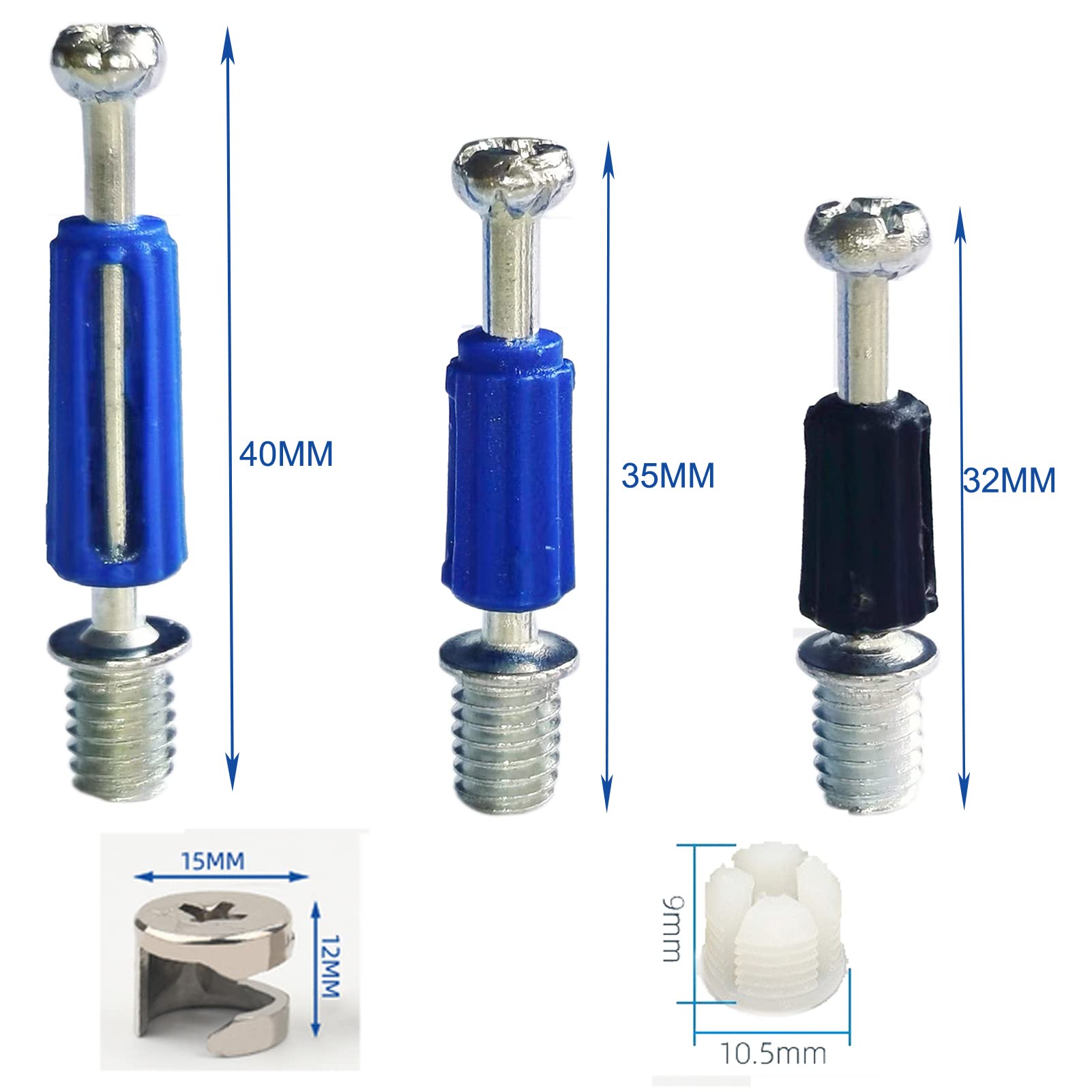Cam Bolt 125Pcs 3 In 1 Furniture Cabinet Fixing Screw Locking Nut ...