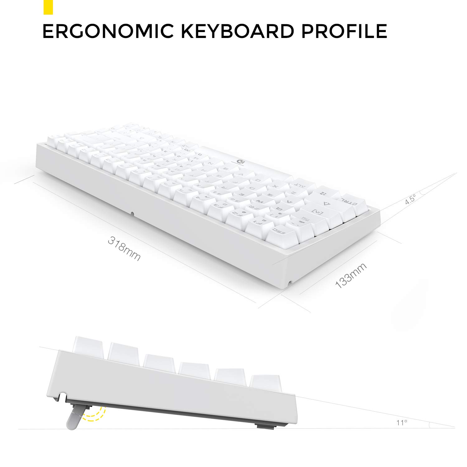 Buy DREVO Gramr 84 Key 75% TKL Mechanical Gaming Keyboard with White ...