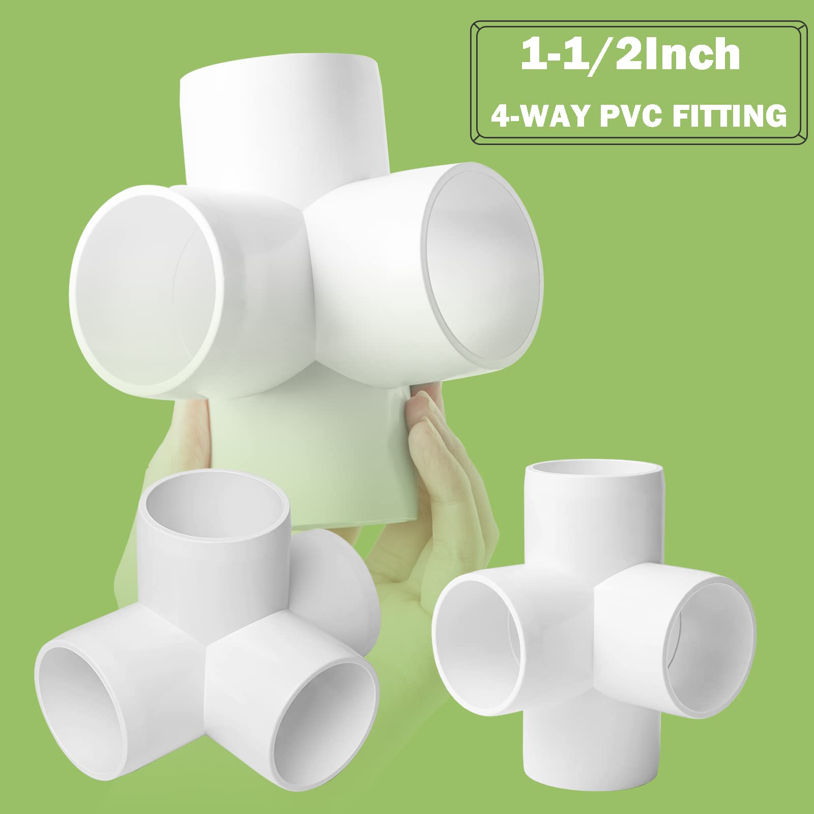 Snapklik.com : 6Pack PVC Fittings 1-1/2Inch 4 Way, Furniture Grade ...