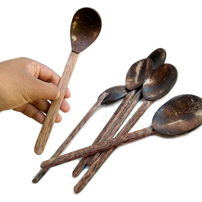 PupaeCraft Coconut Shell Spoon Set of 5 Pcs | Traditional Kitchen ...