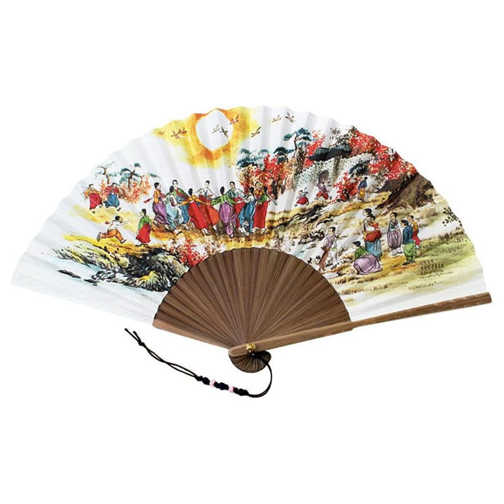 Amazon.com: ECSD Korean Traditional Bamboo Hanji Hand Fan with Norigae ...