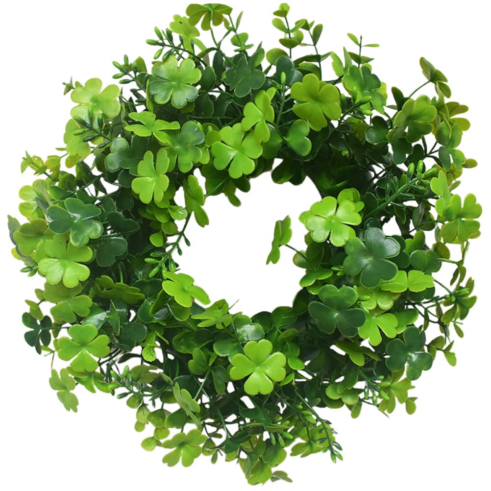Amazon.com: LUOZZY St. Patrick's Day Clover Wreath Four Leaf Clover ...