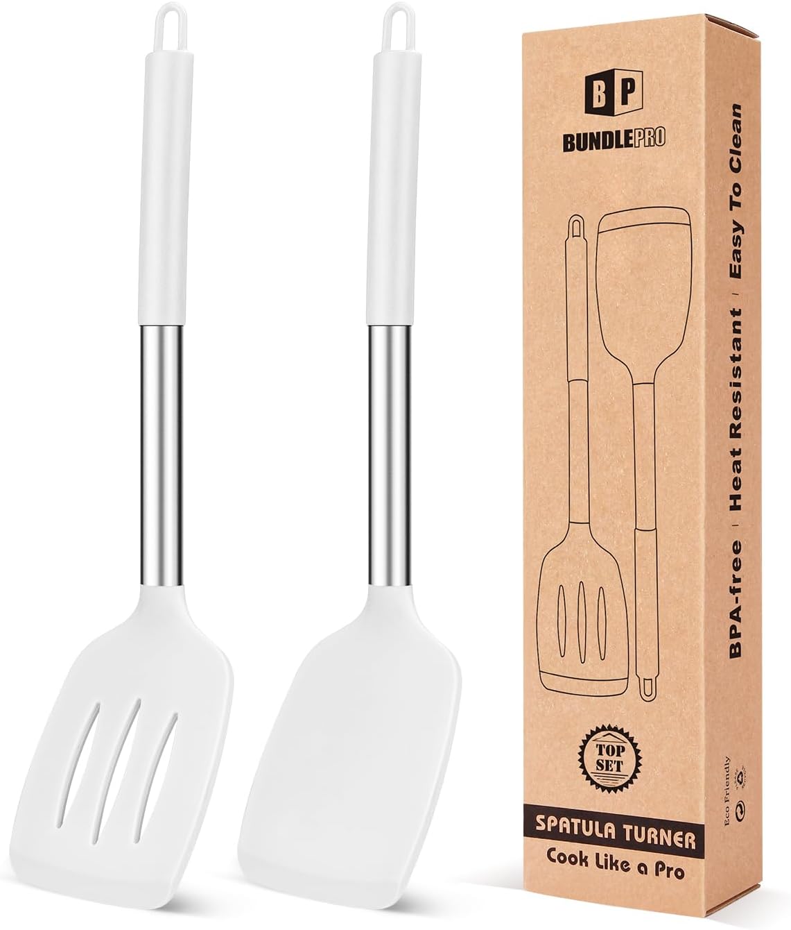 Amazon.com | Hutzler Lopol Reinforced Nylon Spatula Turners, White, 11 ...