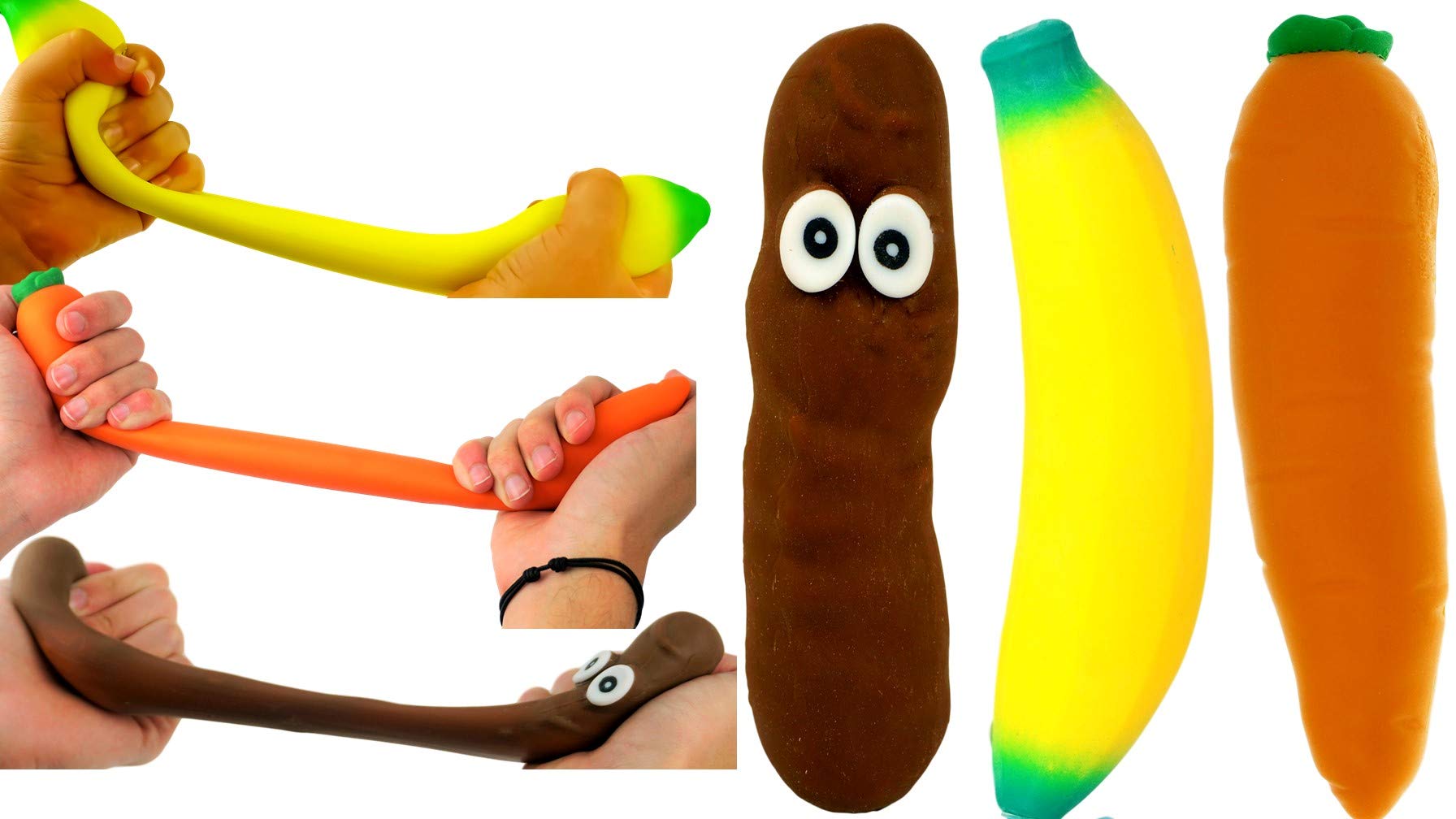 Snapklik.com : JA-RU 3-Pack Squishy Toy Bundle - Stretchy Banana ...