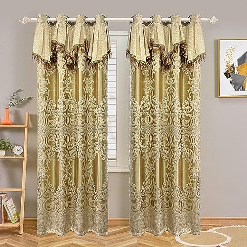 Double Layer Curtains with Valance
