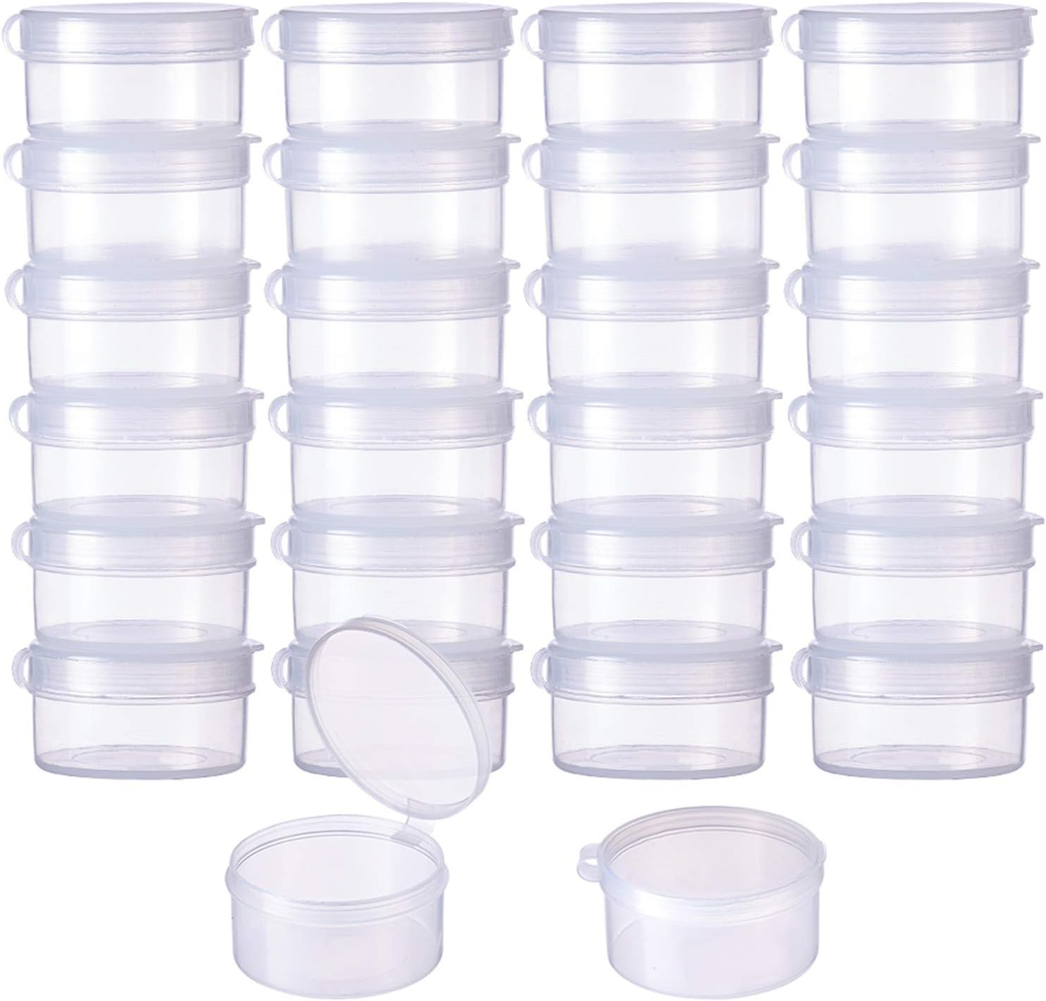 Amazon.com: Amersumer 20Pack Round Clear Frosted Plastic Bead Storage ...