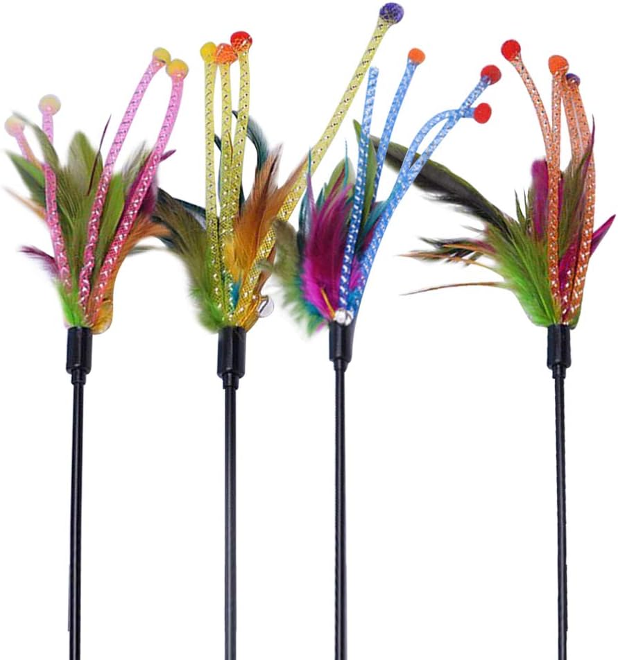 Cat Toy Teaser Wand Interactive Catcher Teaser Toy for Kitten Cat ...